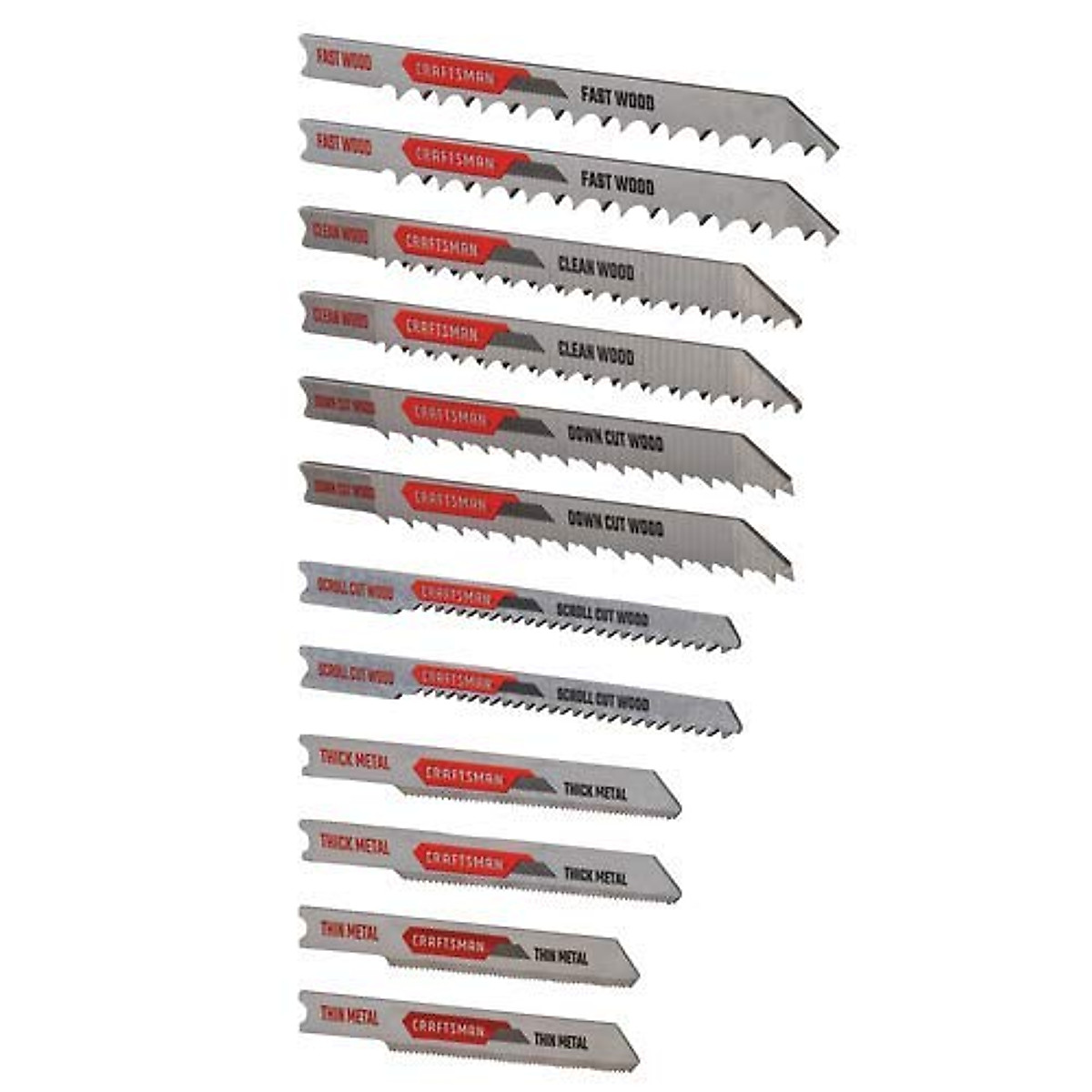 CRAFTSMAN Jigsaw Blades, U-Shank Set, 12-Piece (CMAJ2SET12)