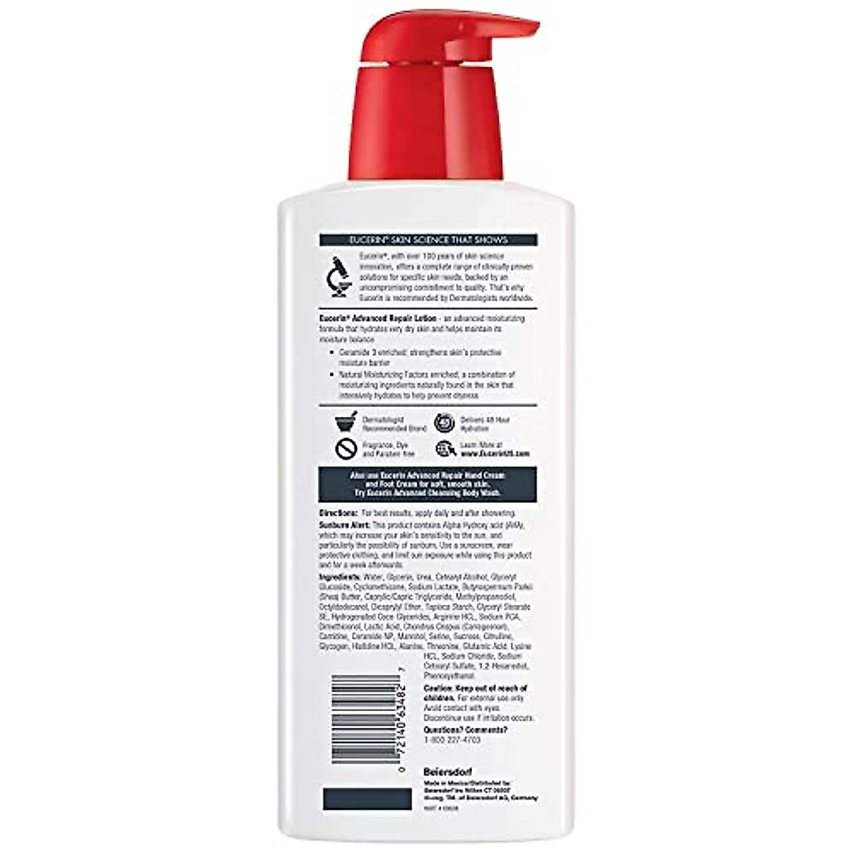 Eucerin Advanced Repair Dry Skin Lotion 16.9 oz (Pack of 4)