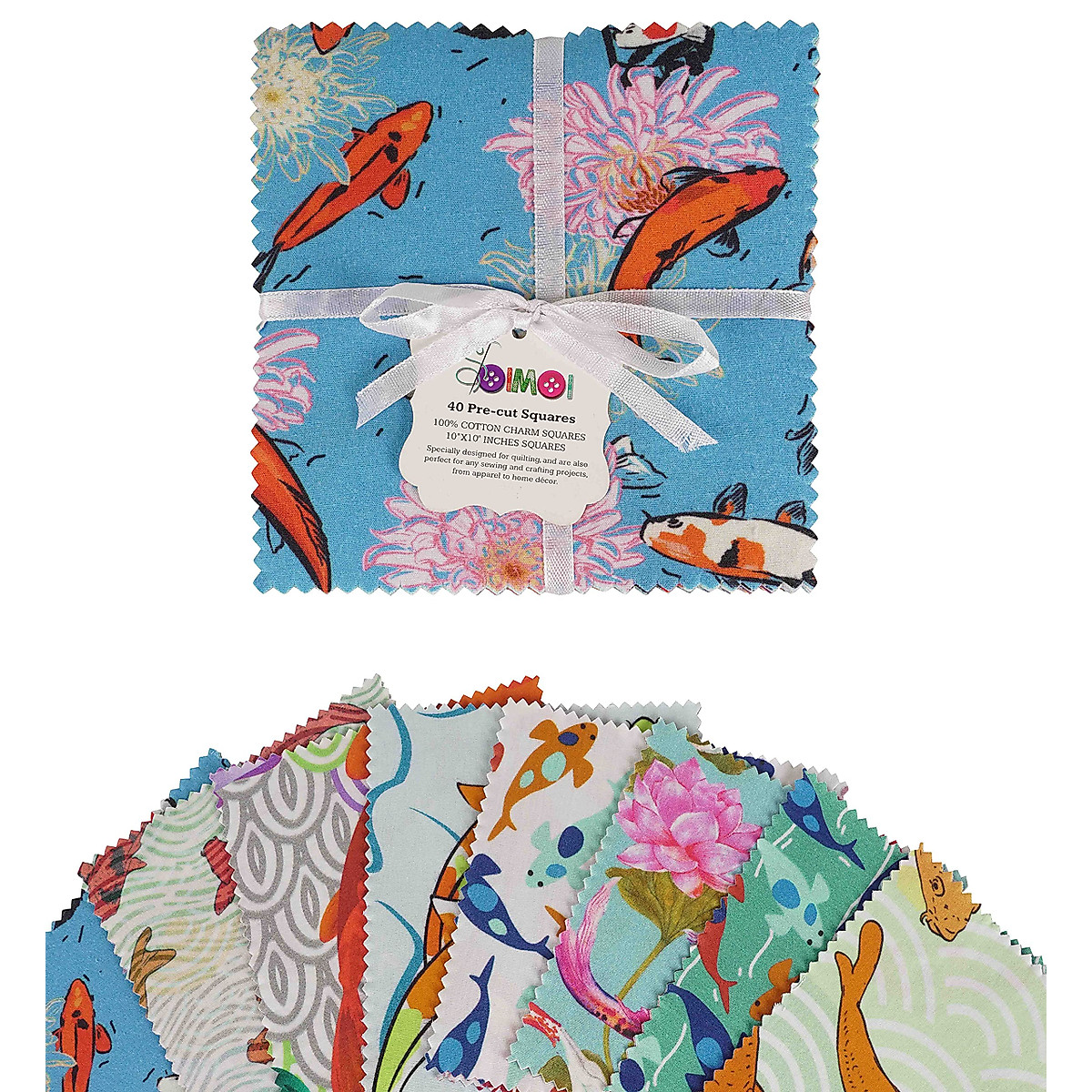 Soimoi Japanese Print Precut 10-inch Cotton Fabric Quilting Squares Charm Pack DIY Patchwork Sewing Craft-Multicolor2