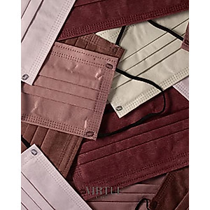 VIRTUE CODE Balance Face Masks - Soft 3 Ply Comfort Face Masks, Colorful Disposable Face Mask 50 Pack. Desert Rose Colored Masks. Adults Mens and Womens Disposable Face Masks