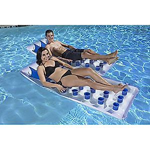 Poolmaster 83356 French Pocket Swimming Pool Mattress, Pink, Blue or Yellow