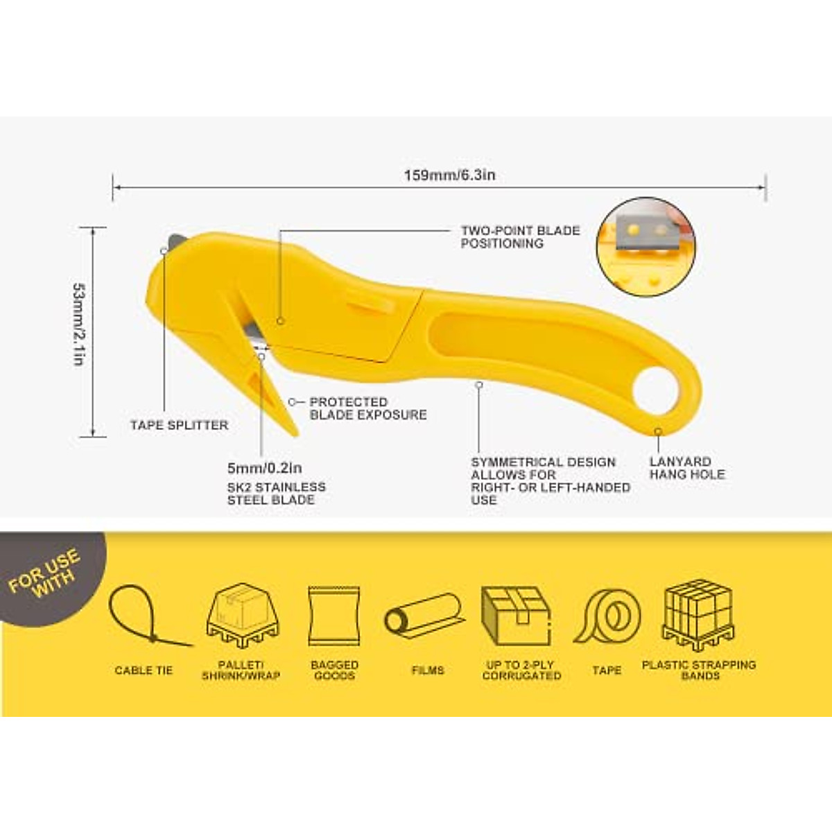 2 pack of Dual Blade Universal Package Opener,Safety Box Cutter Knife-Including Extra 10 Pieces Fast Change Blade, Cutting Blade, Box, Tape, Strap, Carton, Package, Envelope and Letter Opener