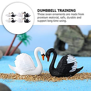 ARTIBETTER 8pcs Swan Micro Landscape Swan Miniature Mini Swan Figurines Black Swan Figurine Garden Swan Statue Swan Cake Decoration Plastic Animals Wildlife Figurines Doll PVC Lovers Desktop
