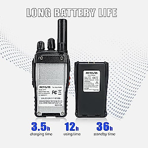 Retevis H-777 2 Way Radios, Walkie Talkies for Adults, Rechargeable Long Range Two Way Radio, Shock Resistant, Short Antenna for Business Education(10 Pack)