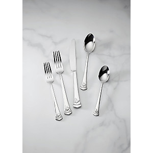 Lenox Butterfly Meadow II Mirror Piece Flatware Set, 65 Count, Metallic