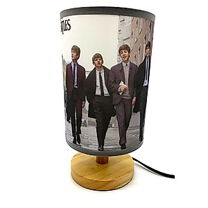 Table Lamp Bedside Night Light Beatles Wood Base Room Decoration or Great Gift Ideas
