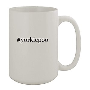 Knick Knack Gifts #yorkiepoo - 15oz Ceramic White Coffee Mug, White
