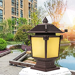 CZLZY European Style E27 Pillar Lamp Outdoor Post Light Fixtures Waterproof IP55 Villa Garden Decoration Column Light Wall Gate Landscape Light Lawn Light