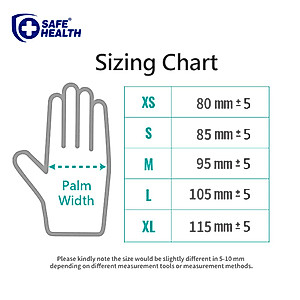 Safe Health Nitrile Exam Disposable Gloves, Latex Free, Powder Free, Blue, Box of 100, Large, Textured, 3.5 mil, Medical Grade, Food, Tattoo, Nursing, Cleaning, School