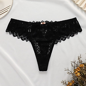 MASKE Remote Control Panties for Women Pleasure Panties for Women Lace Panty with Cross Front Detail Crochet Lace Lace Up
