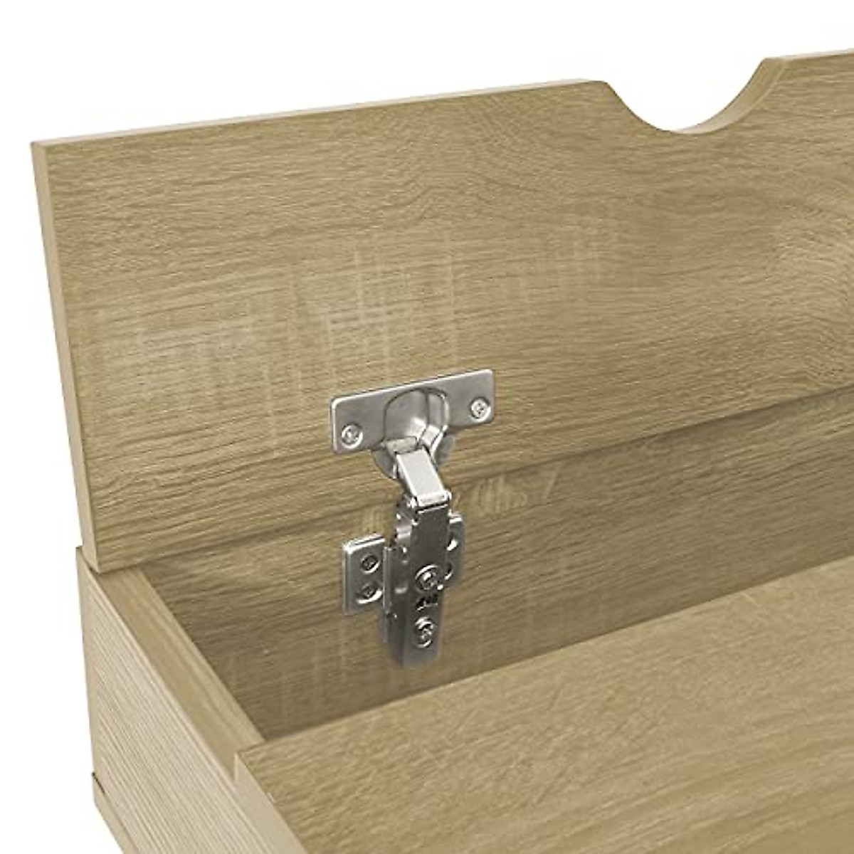 Calico Designs Rockdale Modern Office Writing Laptop Desk with Multiple Storage Compartments, Cord Management and Charging Station, Black/Honey Maple