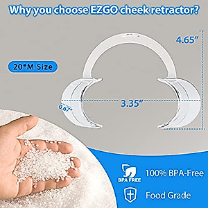 EZGO 20 Pieces (Size M) C-Shape Teeth Whitening Cheek Retractor, Autoclavable Dental Mouth Opener, Disposable Dental Lip Cheek Retractor for Mouthguard Challenge Game