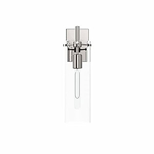 Modway Skylark Wall Sconce in Clear Polished Nickel, Silver, 5 x 8.5 x 17