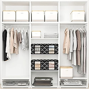 HomeHacks Storage Clothing Storage Bags, Storage Box Clothes Organizer with Clear Windows, Sturdy Handles Clothing Storage for Cloth, Toy, Bedding Storage, 2-Pack,Clover Black