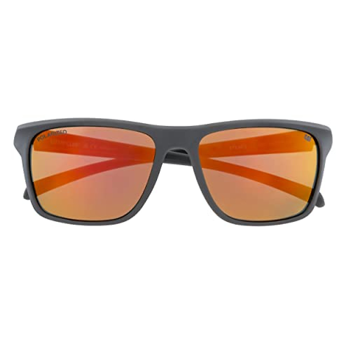 Caterpillar 8012 Men's Polarized Square Sunglasses, Rubberized Matte Grey, 58 mm