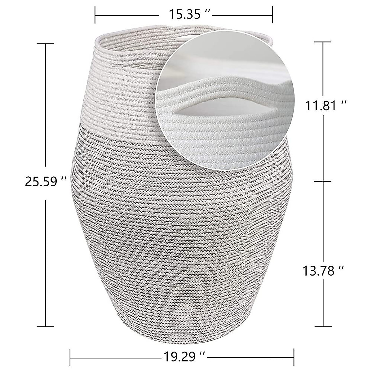 ROPECUBE 145L laundry basket with Lid, Large Foldable Laundry Hamper for laundry with net bag,Clothes Basket Organizer with 2 storage bag for Bedroom and Bathroom (White 俺的 Gray)