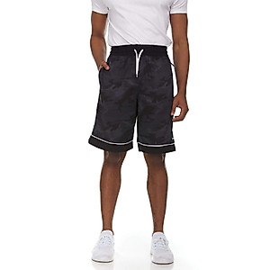 Spalding Mens Heat Performance Basketball Shorts with 10" Inseam, Black Camo, L