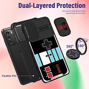 Funermei (2in1 for Moto G Stylus 5G 2022 Case for Women Gameboy Cute Console Phone Cover Girls Men Cartoon Fashion Cool Funny Design with Camera Cover and Ring Stand Funda for Moto G Stylus 5G Case