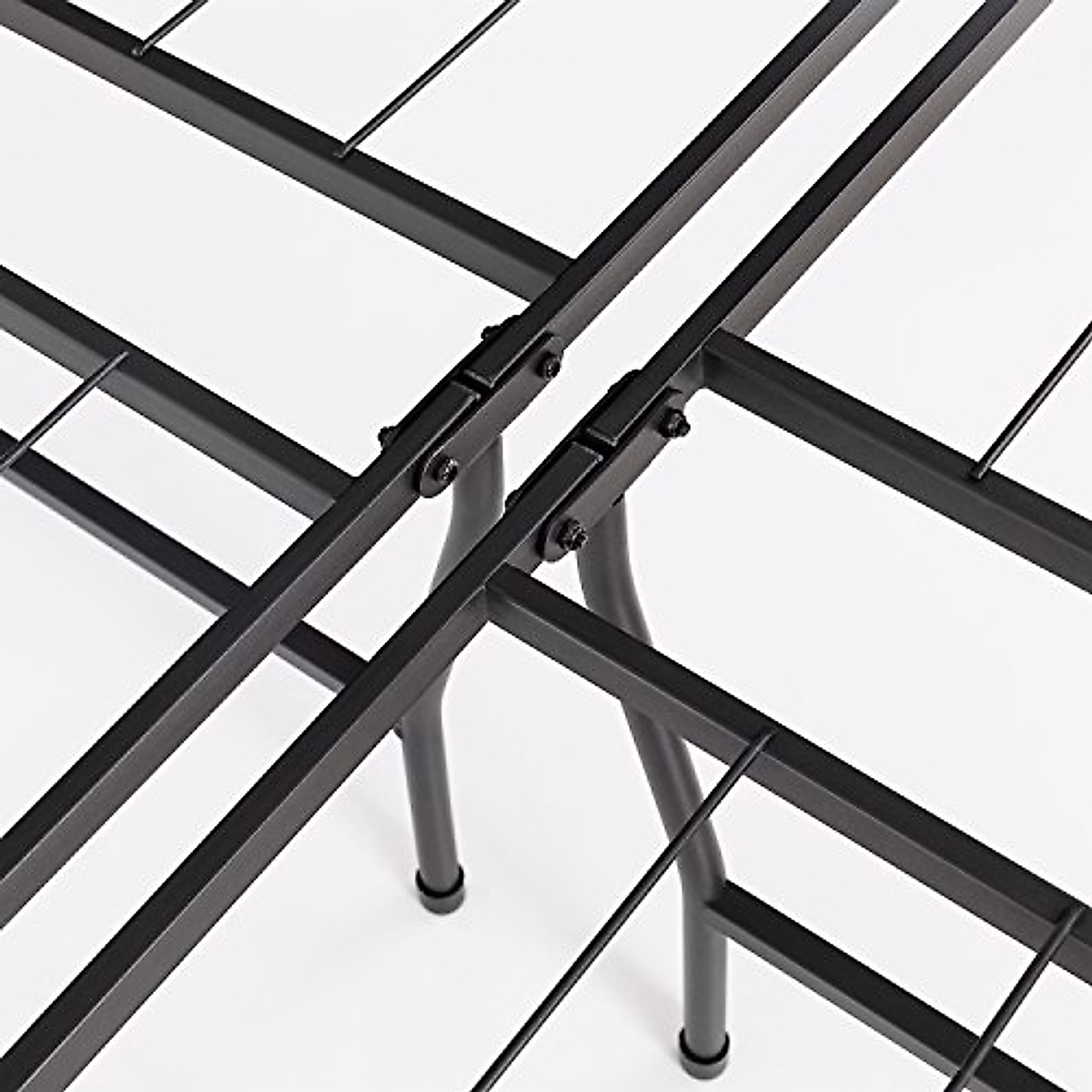 Best Price Mattress 18 Inch Metal Platform Beds w/ Heavy Duty Steel Slat Mattress Foundation (No Box Spring Needed), Black