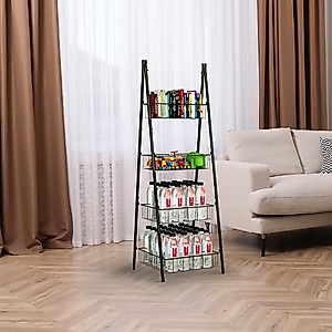 ETELI Water Bottle Organizer Storage 4 Tier Metal Drink Beverage Organizer Free Standing Triangular Water Bottle Rack Stand Holder Shelf for Kitchen Pantry, Black