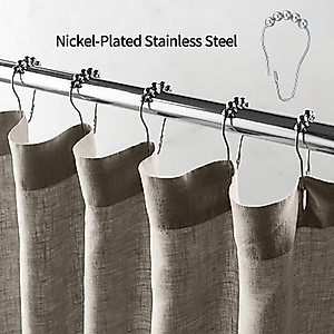 12 Pcs Shower Curtain Hooks Rings, Iron Decorative Rolling Balls Shower Curtain Rod Rings, Shower Curtain Rings for Bathroom Shower Curtain Liner Curtains, Shower Rods Hooks Rings