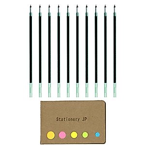 Pilot Acroball Advanced Ink Refill for Dr. Grip 4+1 Multifunction Ballpoint Pen, Extra Fine Point 0.5mm, Black, 10-pack, Sticky Notes Value Set