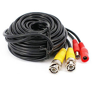 Zinuods 2 Pack 50ft BNC Vedio Power Cable Pre-Made Al-in-One Camera Video BNC Cable Wire Cord for Surveillance CCTV Security System with Connectors