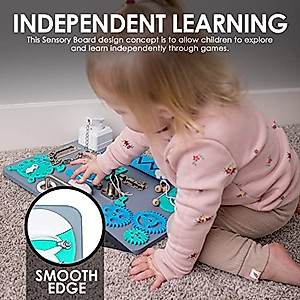 The Baker Shop Sensory Toys for Toddlers, Busy Boards for 1–5 Year Old Girls, and Boys, Preschool Learning Activities, Educational Gifts, Trave (12 x W16 x H2) Inch