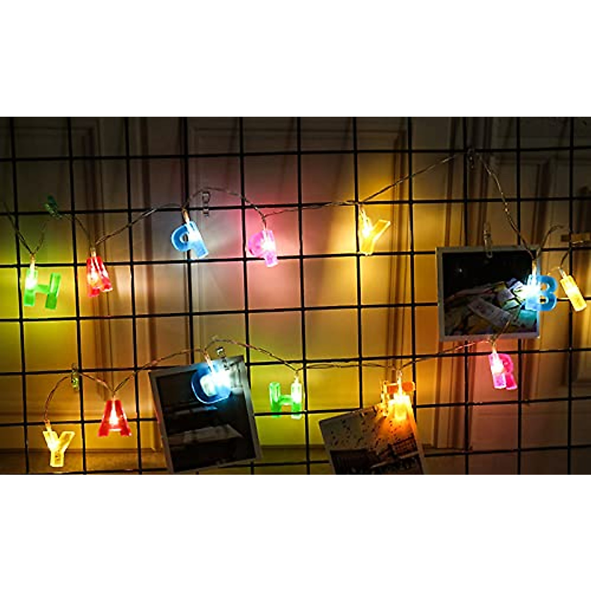 9.84ft LED String Lights Happy Birthday Decorative String Light, Battery Powered Happy Birthday Letter String Lights for Home Garden Party Wedding Birthday Indoor Outdoor Decoration