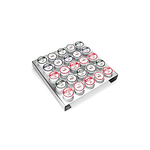 Polar Whale 2 Brushed Stainless Steel Coffee Pod Organizer Storage Tray Counter Stand or Wall Mount Compatible with Keurig K-Cup KCup for Kitchen Home Office Waterproof 12 x 12 Inches Each Holds 25