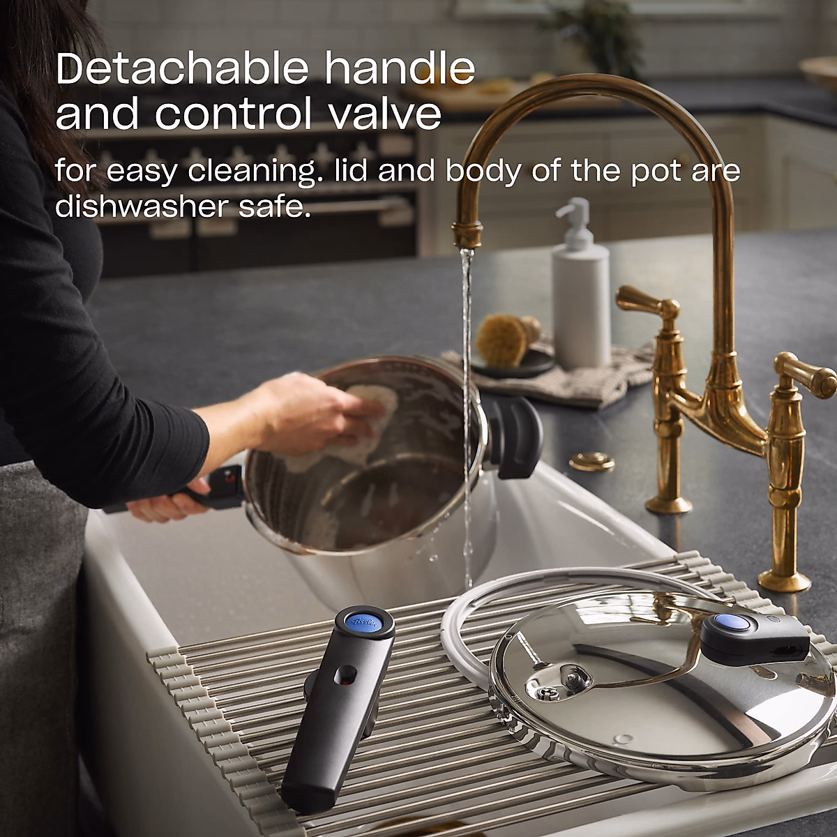 Fissler Stainless Steel Vitaquick Pressure Cooker with Glass Lid, For All Cooktops, 8.5 Quarts