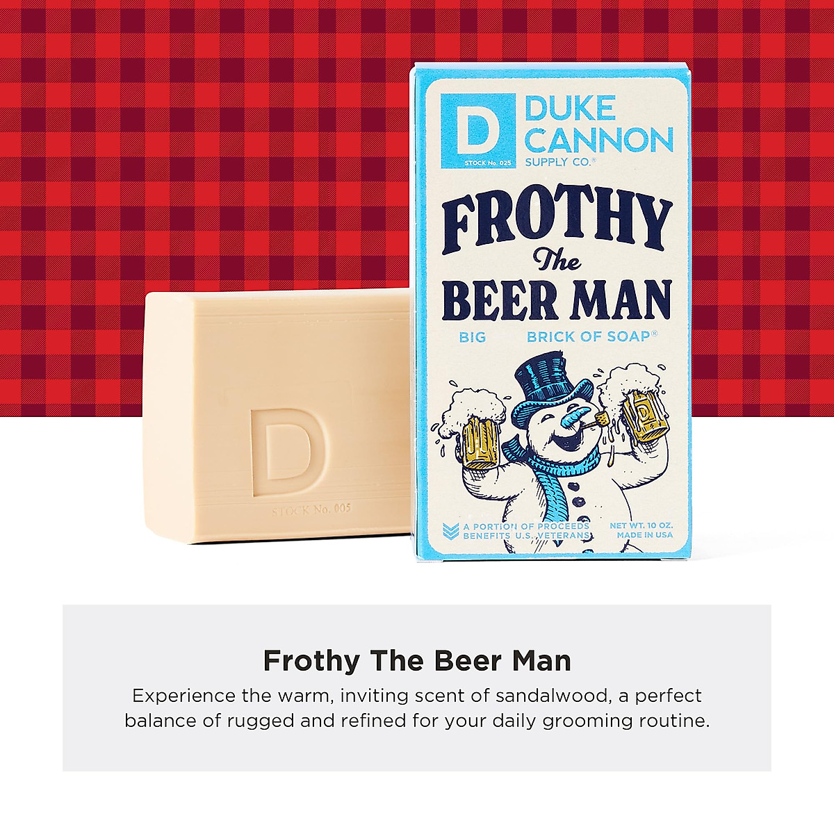 Duke Cannon Supply Co. Six Big Ass Bricks of Holiday Soap Bars Bundle for Men (Mall Santa's Cough Syrup, Rudolph's Night Cap, Lump of Coal, Frothy, Cut Pine, All Brandy Eggnog) 10 oz (Variety 6 Pack)