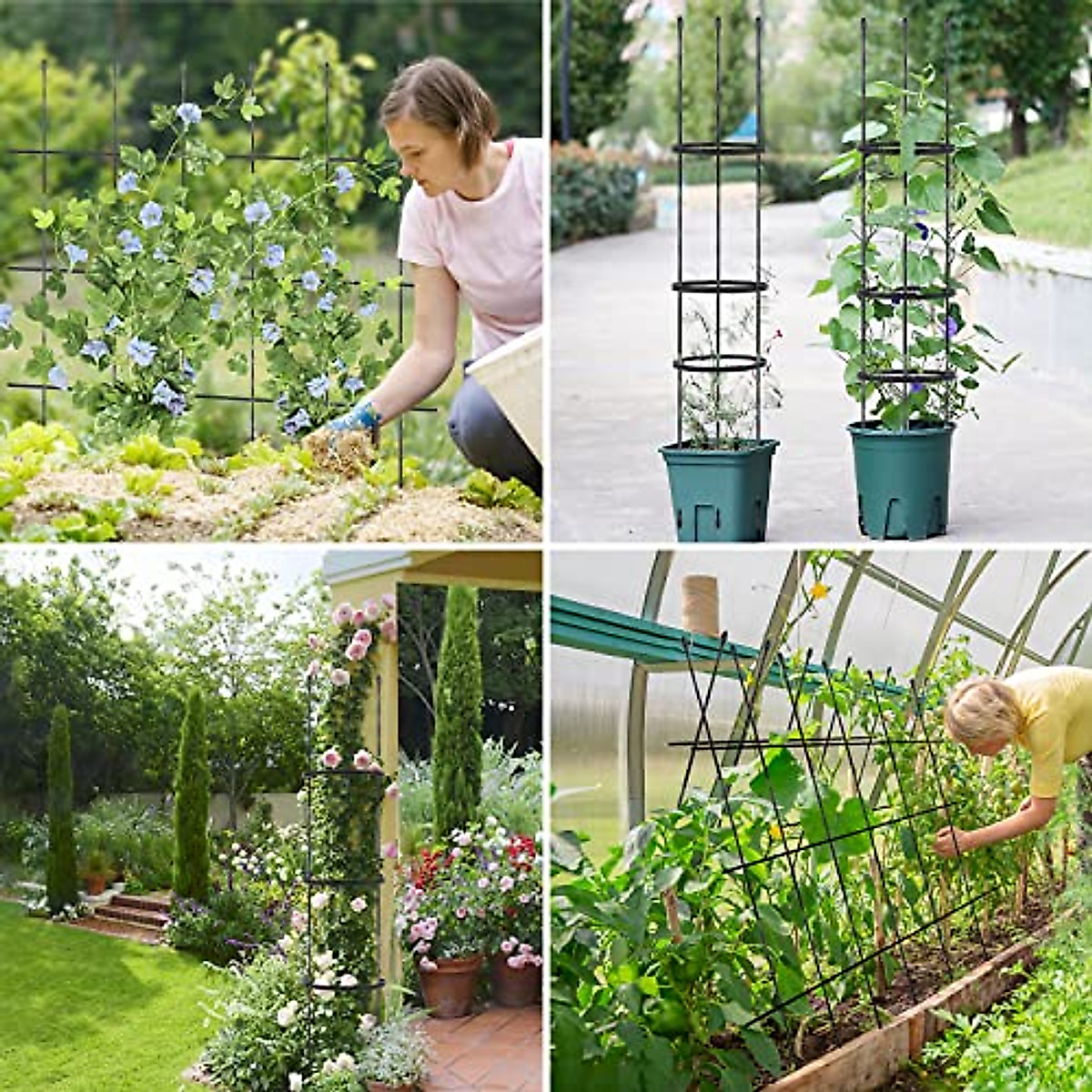 2 Pack Garden Trellis Plant Trellis Flower Trellis Tomato Cages for Garden, 48" Multi-fuction Trellis Climbing Plant Trellis for Potted Plants