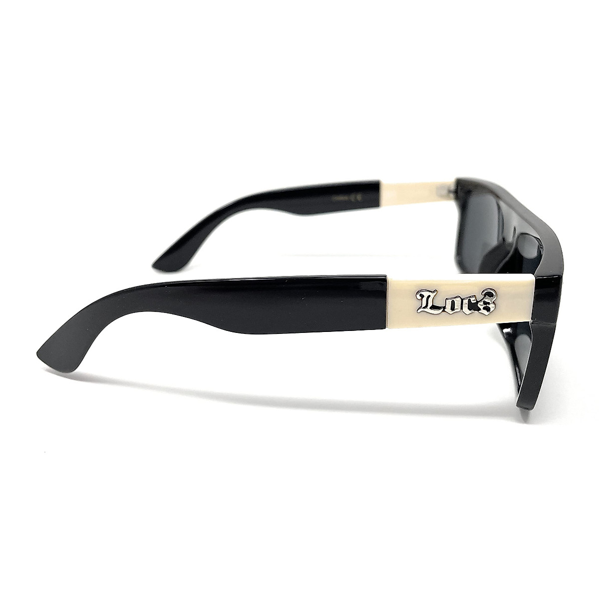 Locs 91156 Black Sunglasses | Authentic Gangster Squared Flat Top Ivory Arms Shades