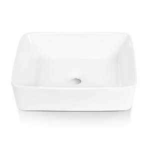 Sinber 19" x 15" x 5.31" White Rectangular Ceramic Countertop Bathroom Vanity Vessel Sink BVS1915A-OL