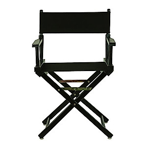 Casual Home Director's Chair ,Black Frame/Black Canvas,18" - Classic Height