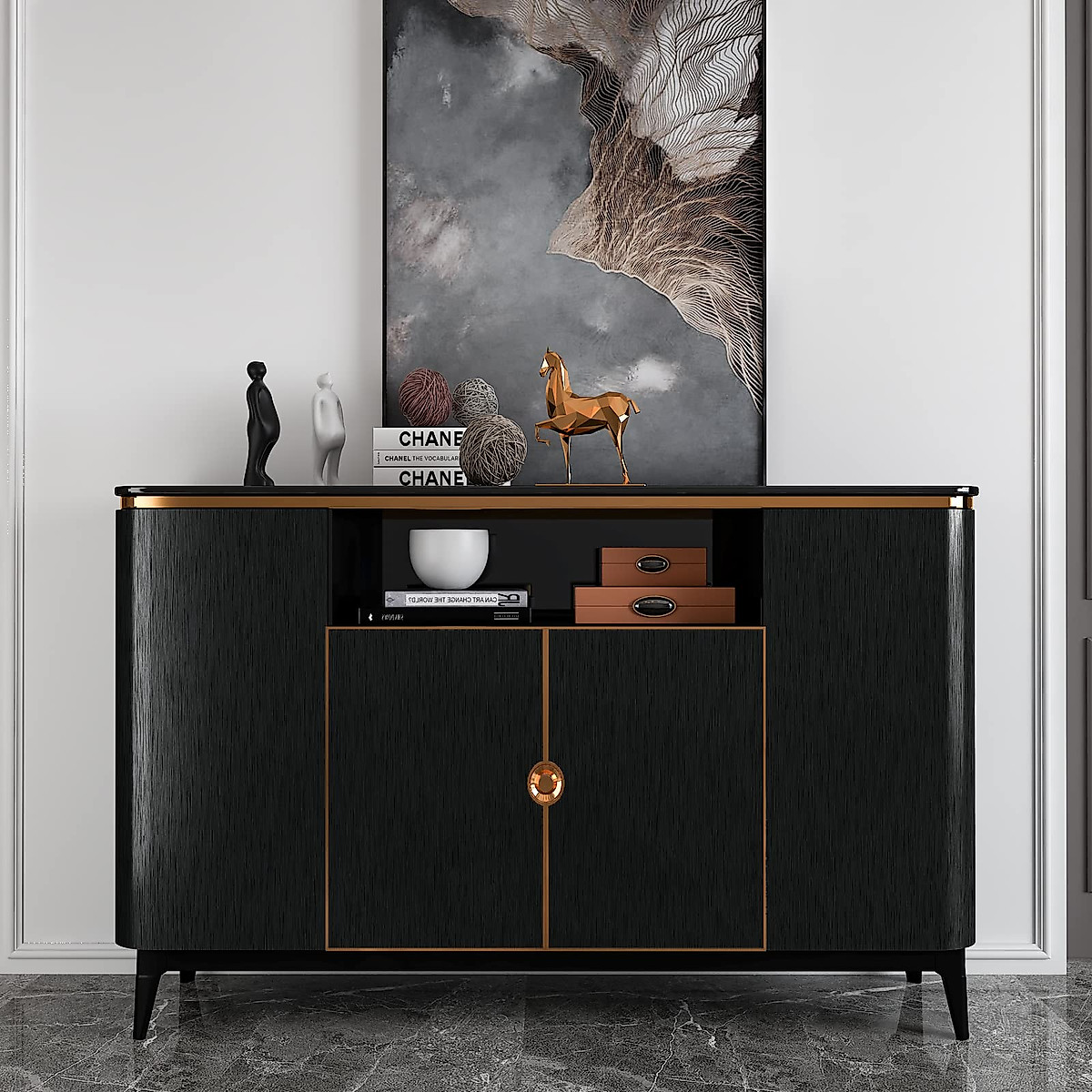 CRE8TIVE Brushed Black Stainless Steel Contact Paper for Appliances 24"x118" Black Peel and Stick Wallpaper Metallic Heat Resistant Waterproof Self Adhesive Vinyl for Kitchen Dishwasher Fridge Cabinet