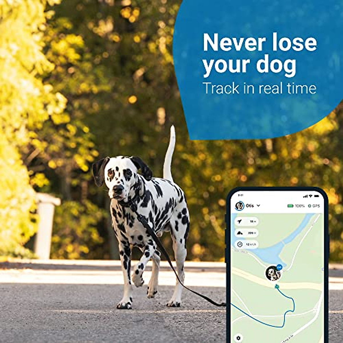 tractive GPS Pet Tracker for Dogs - Waterproof, GPS Location & Smart Activity Tracker, Unlimited Range, Works with Any Collar (Coffee), Beige, 3 Piece Set