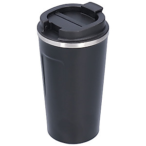 510ML Stainless Steel Insulated Coffee Mug, Coffee Thermos Outdoor with Lid, Vacuum Insulated Office Outdoor Travel Leisure Car Cup(Black)