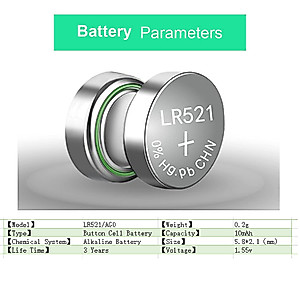 30pcs LR521 AG0 1.5V Alkaline Coin Batteries SR521SW 379 SR521 179 SR63 Watch Battery Button Coin Cell for Watches, Keychain Flashlight, Penlight, LED Propellers, Hot Toys