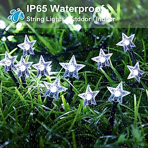 EEW 2-Pack 78ft 200 LED Solar Star String Lights Outdoor, Upgraded Waterproof 8 Modes Solar Christmas Lights Outdoor Indoor for Home Party Tree Ramadan Decorations (Cool White)