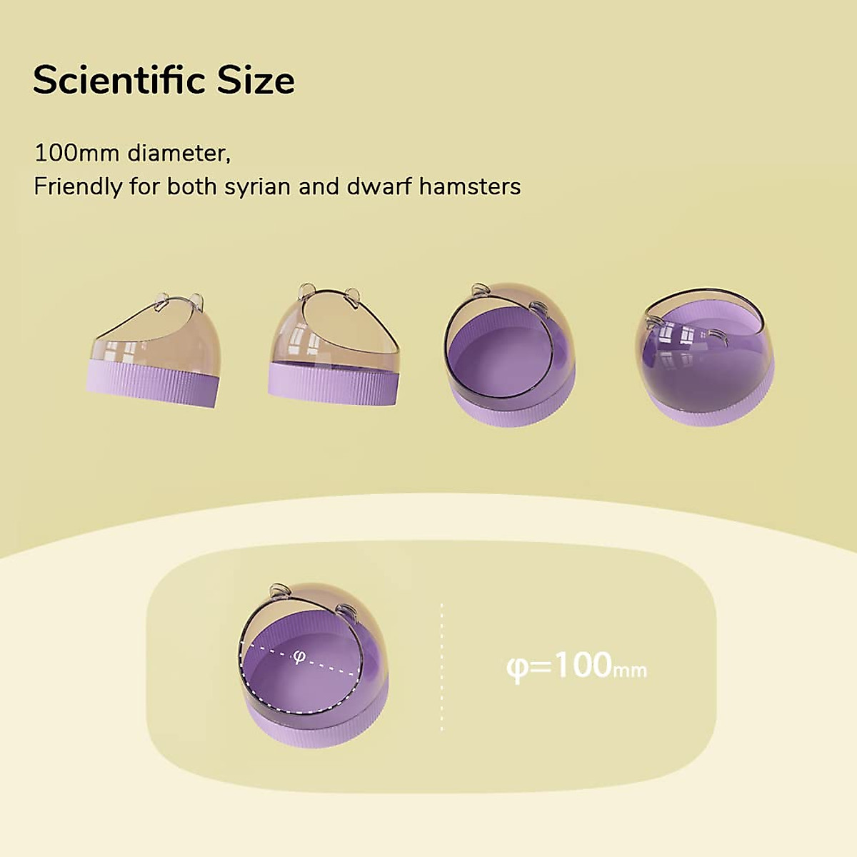 Tafit Cute Hamster Food Bowl Hedgehog Dish for Dwarf Hamsters, Syrian Hamsters, Gerbils, Mice, Rats, Small Animals, White