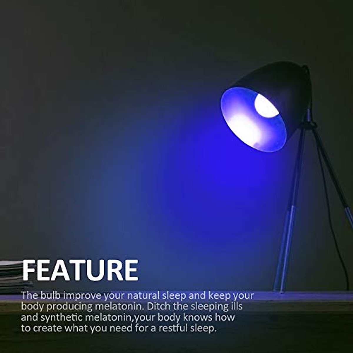 KQHBEN A19 LED Blue Light Bulbs, 9Watts (60w Equivalent), E26 Base, for Wedding Halloween Christmas Party Bar Mood Ambiance Decor, 2 Pack