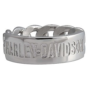 Harley-Davidson Women's H-D Script Bar Curb Link Ring - Stainless Steel (6)