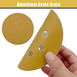 QYQRQF 5 Inch Sanding Discs Hook and Loop, 220 Grits 8 Holes Sandpaper Round Orbital Sander Paper for Woodworking Car Boat Metal Polishing, 50pcs