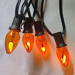 C7 Flickering Flame Light Bulbs, 12 Pack Orange Flickering Light Bulbs E12 Candelabra Base Light Bulbs, 1 Watt Edison Light Bulb for Chandelier Night Light Candle Lamp Christmas Halloween Decoration