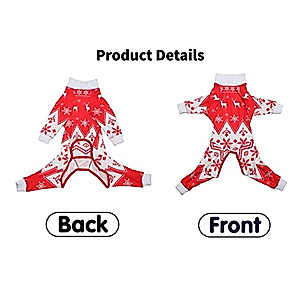 Xqpetlihai Christmas Dog Clothes Dog Onesie Surgery Recovery Suit Dog Pajamas for Large and Medium Dog (M,CH)