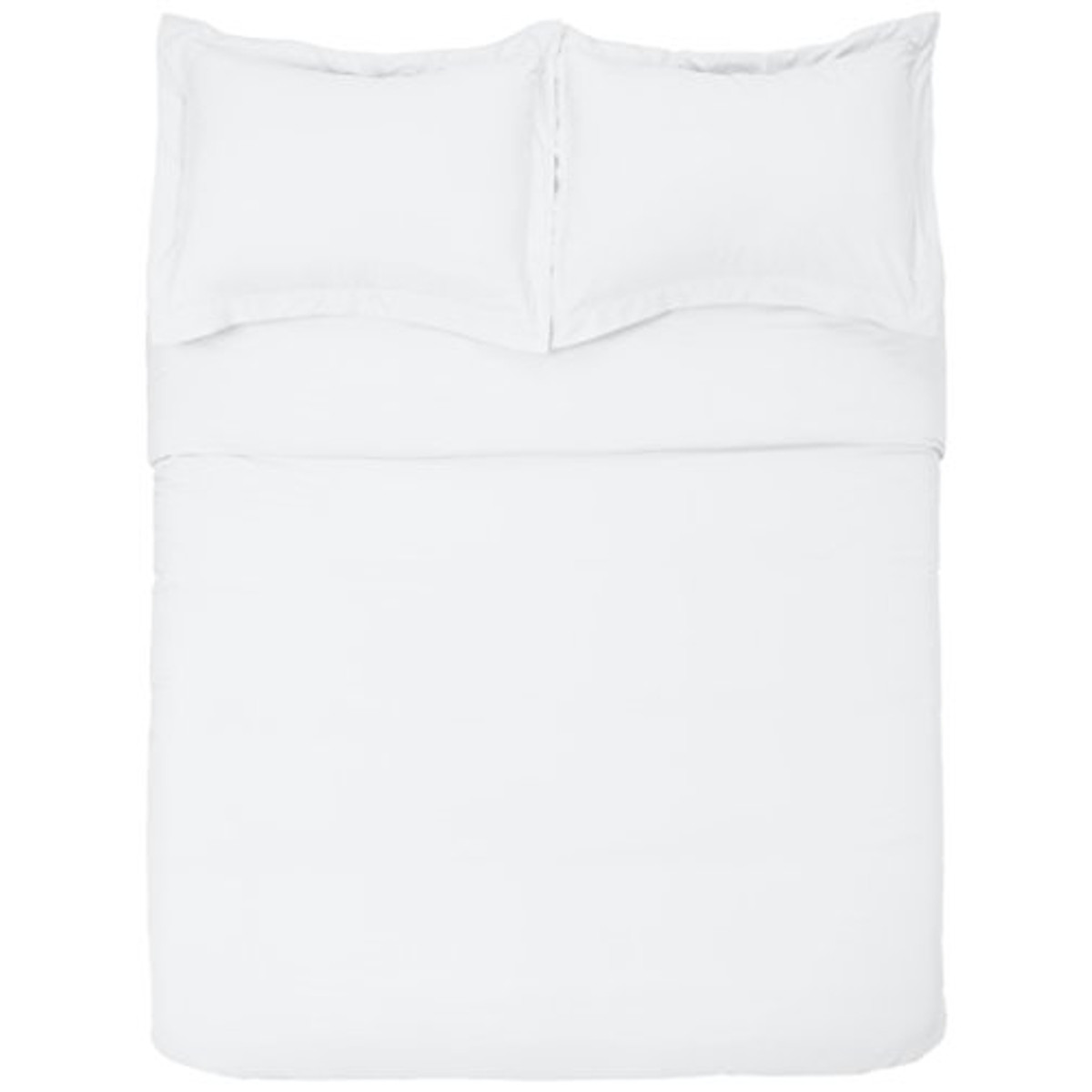 AmazonBasics Lightweight Super Soft Easy Care Microfiber Bed Sheet Set with 16" Deep Pockets - Full, Bright White & Light-Weight Microfiber Duvet Cover Set with Snap Buttons - Full/Queen, Bright White
