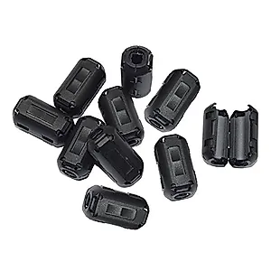 Topnisus [Pack of 10] Clip-on Ferrite Core Ring Bead Anti-Interference High-Frequency Filter RFI EMI Noise Suppressor Cable Clip (3mm Inner Diameter)