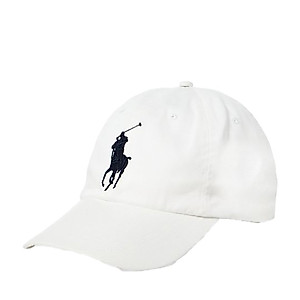 POLO RALPH LAUREN Men's Big Pony Cap, White, One Size